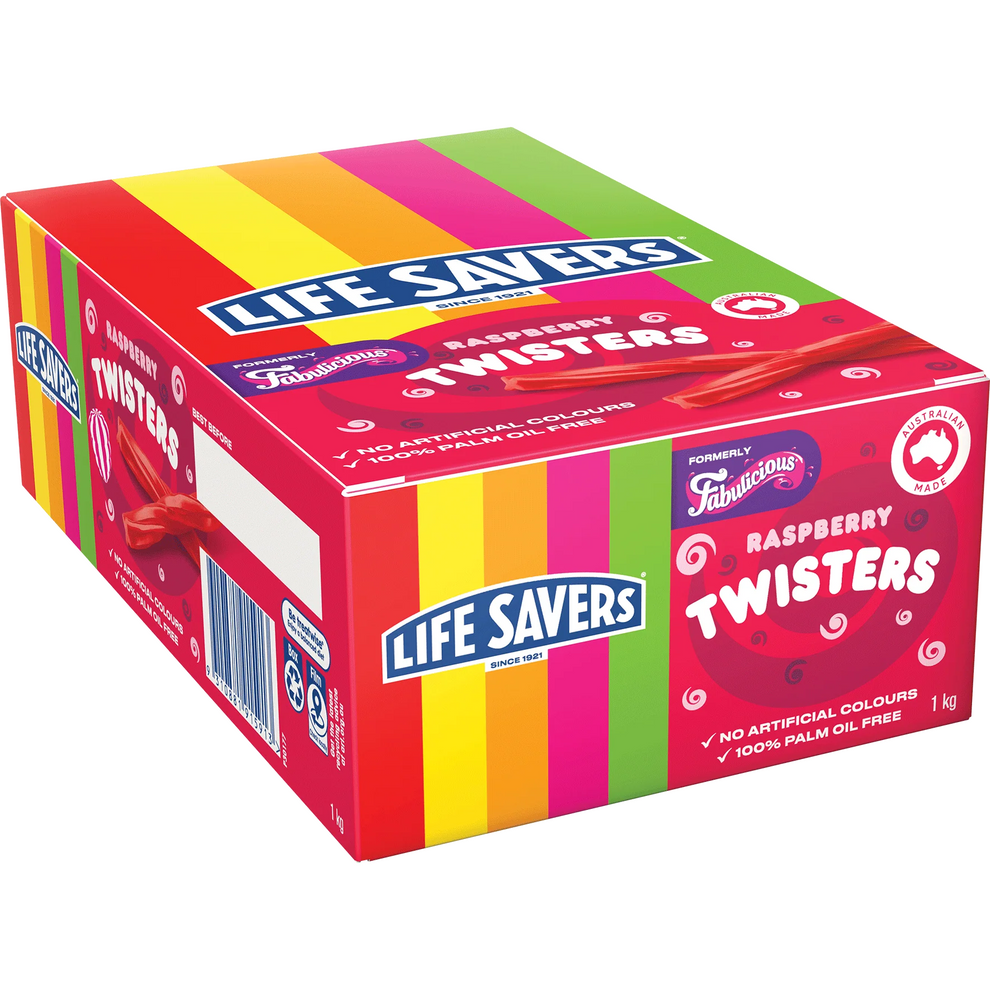 Raspberry Twist - Box 1kg – Hoppers Crossing Lolly Warehouse